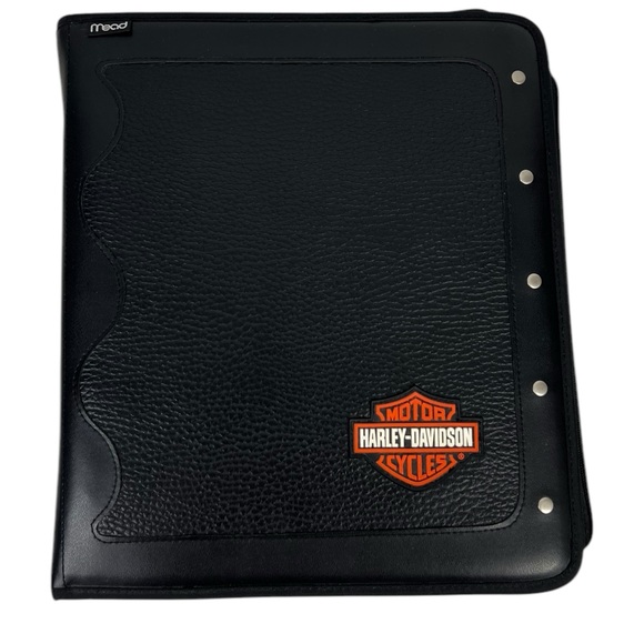 mead | Office | Mead Harley Davidson Motorcycle Leather 3 Ring Binder ...